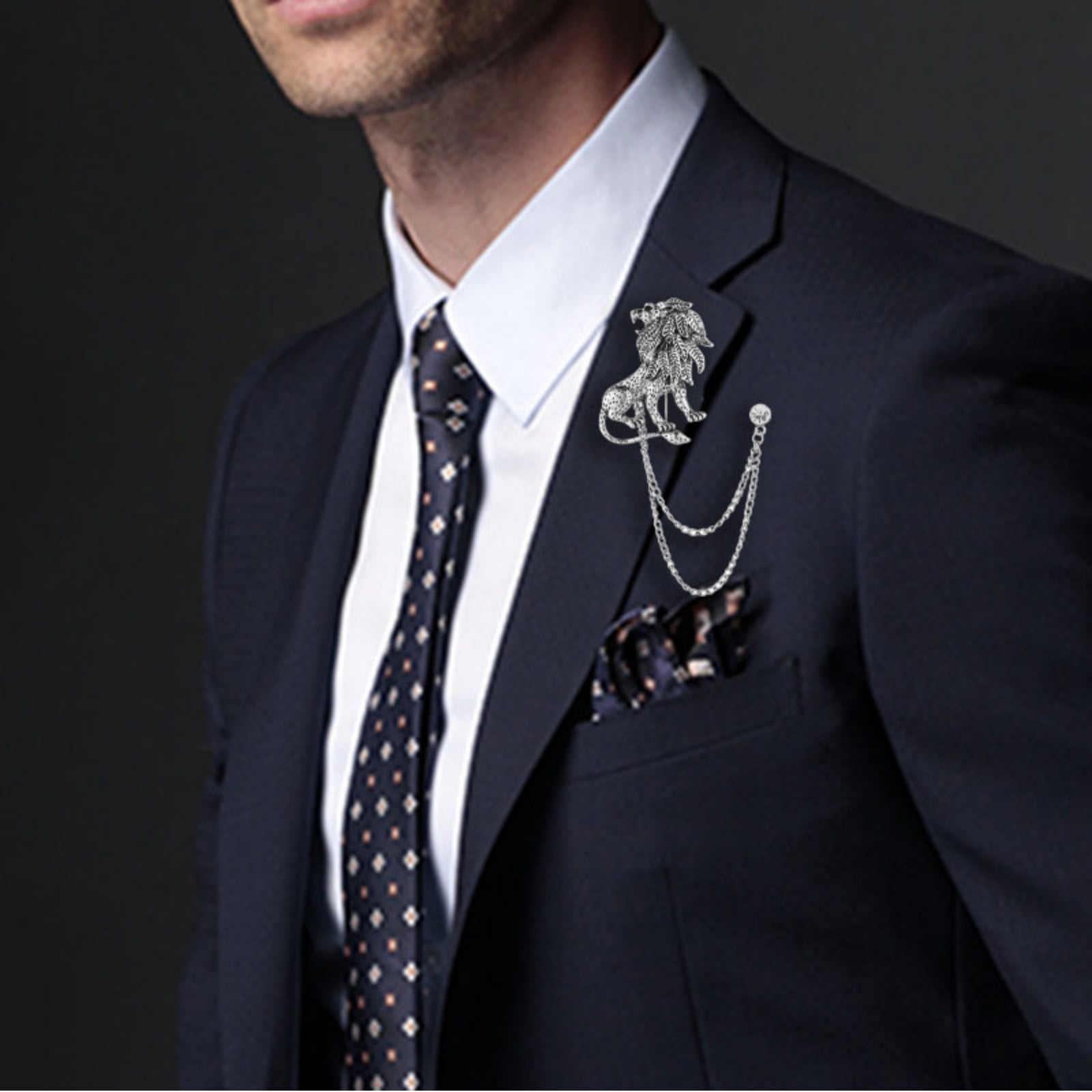 Western Lion Brooch Pins,Brooch for men,Brooch for Men's suit,Husband ...