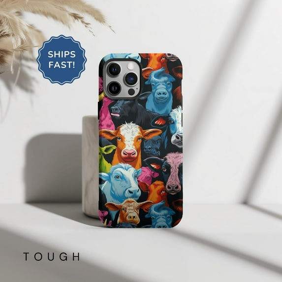 Western MagSafe Phone Case with a Cow Print Design for all iPhone 17 ...