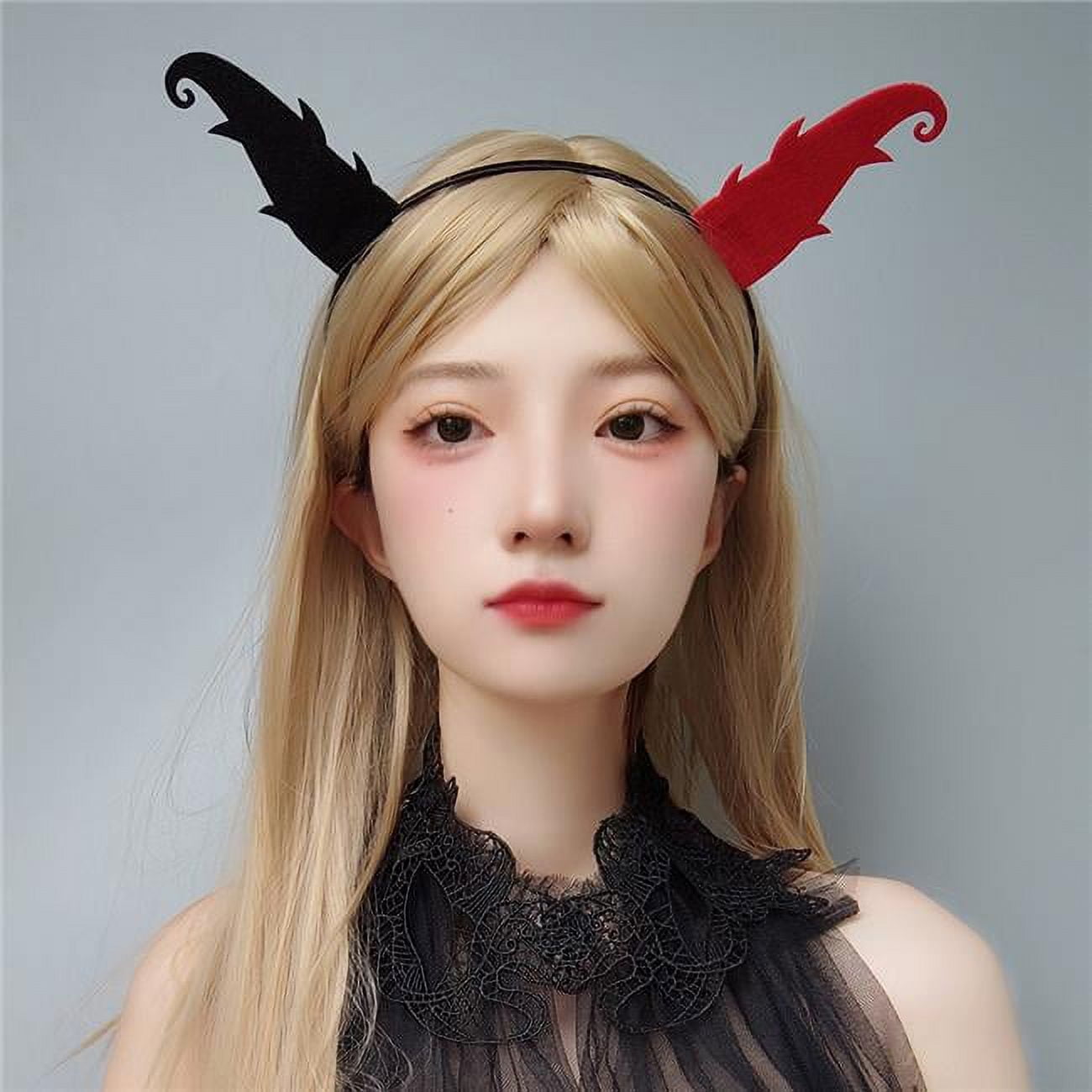 Western Mania 71254 Two Tone Red & Black Devil Ears Headband - Walmart.com
