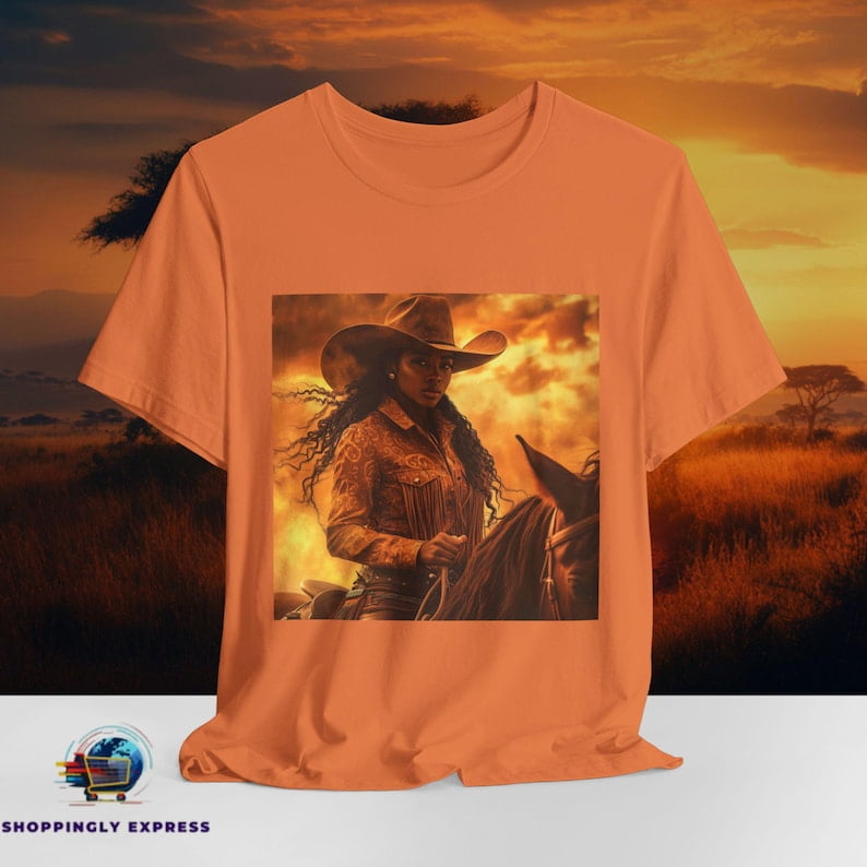 Western Melanin Horse Rider Tee – Elegant African American Cowgirl ...