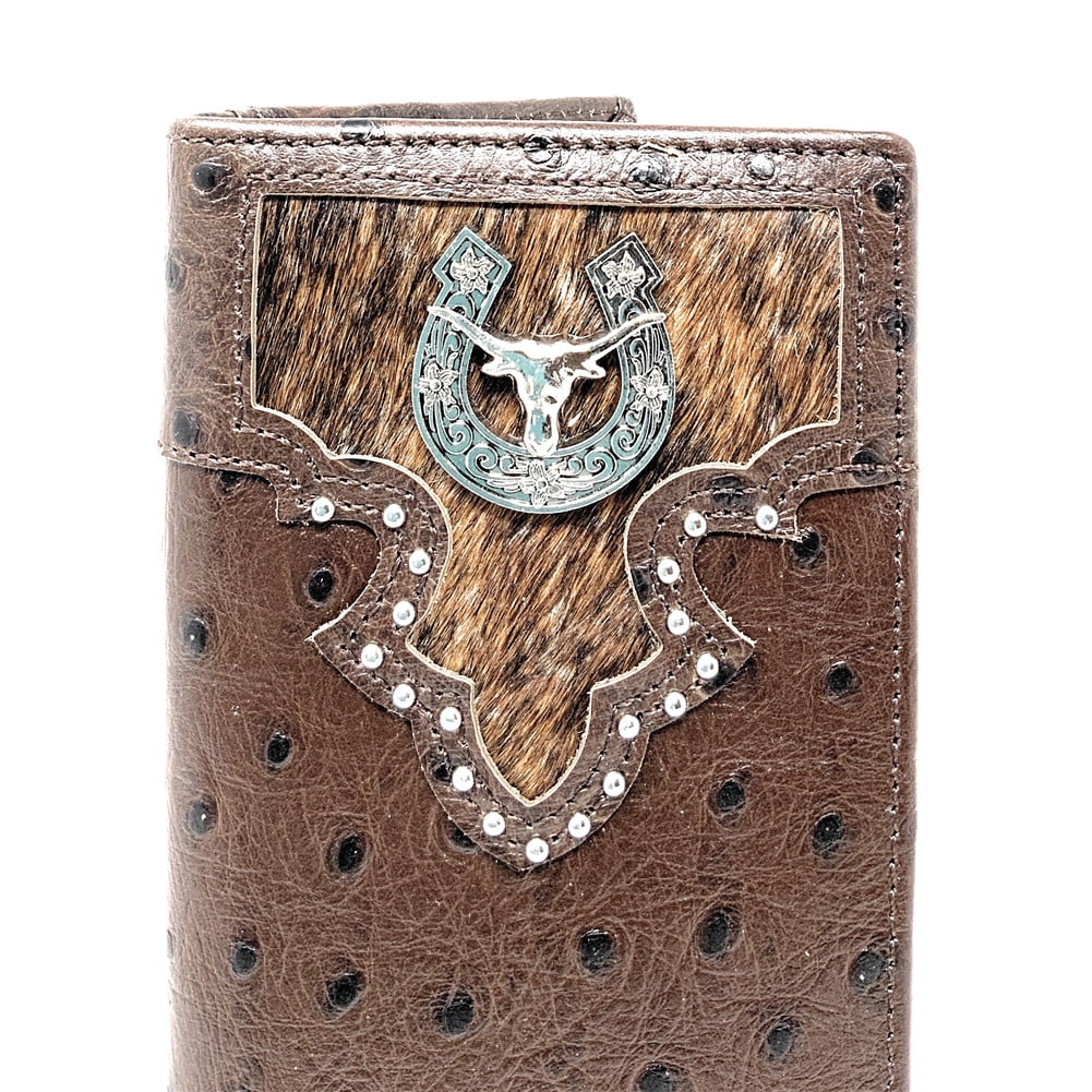 Western Mens Leather Longhorn Floral Tooled Laser Cut Lone Star Long ...