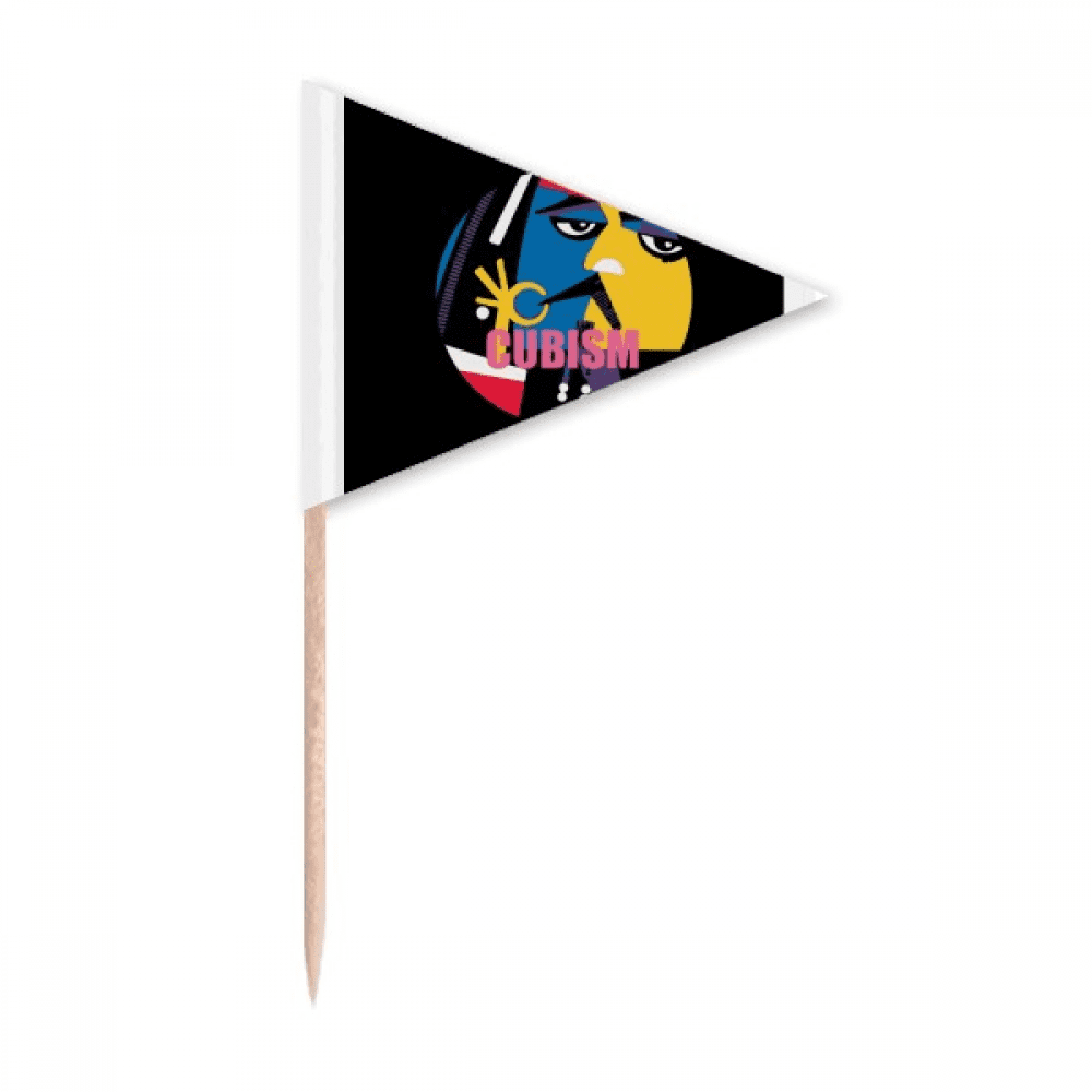 Western Modern Art Cubism Toothpick Triangle Cupcake Toppers Flag ...