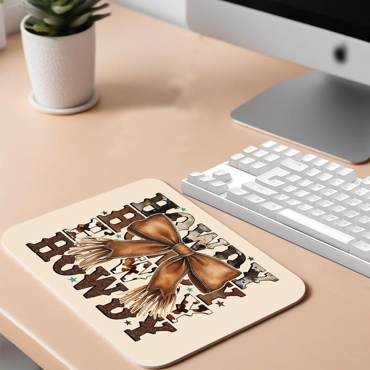 Western Mouse Pad,Cute Bow Mouse Pad,Girly Office Decor,Western Office ...