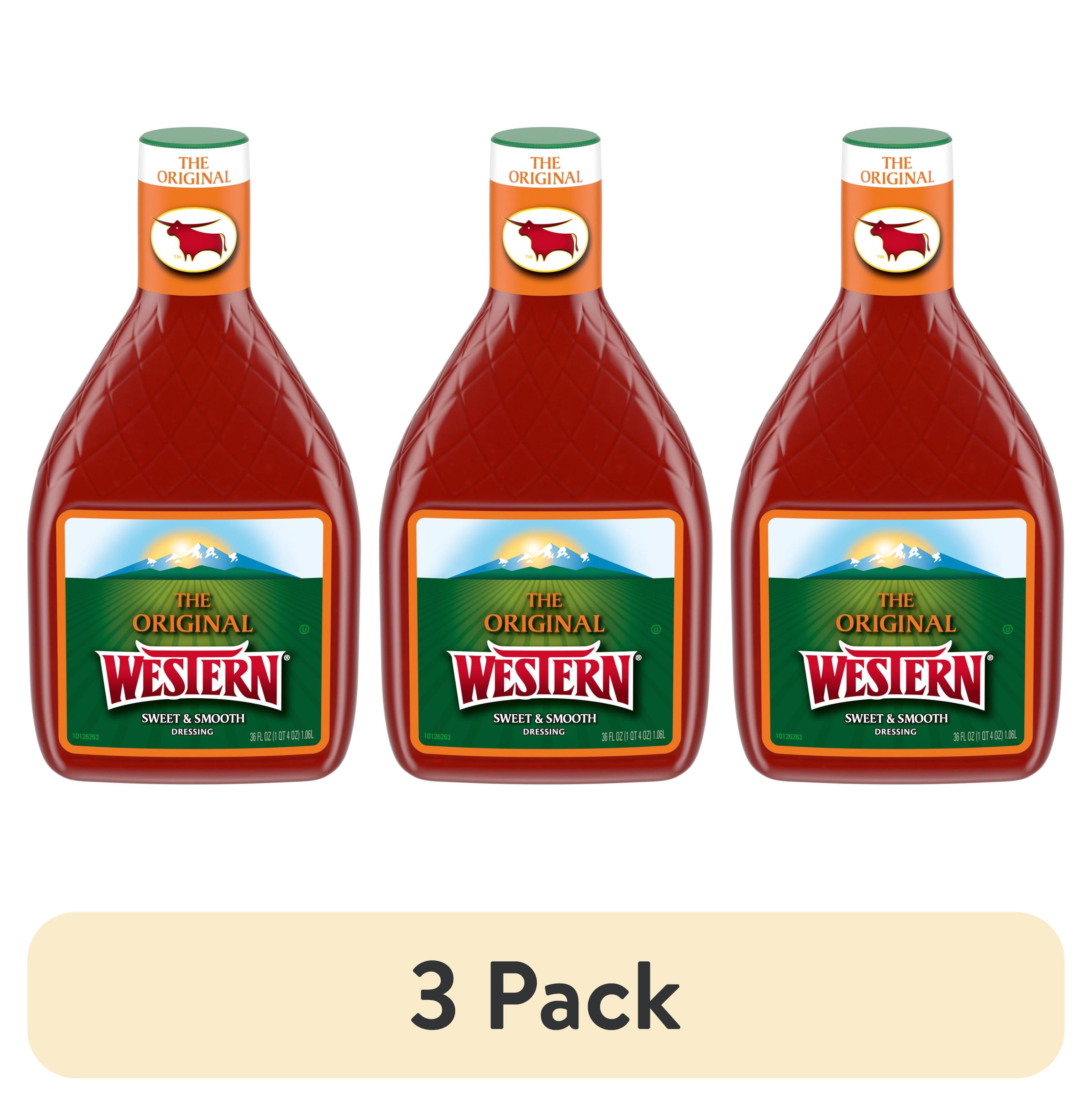 (3 pack) Western Original Sweet and Smooth French Salad Dressing, 36 fl ...