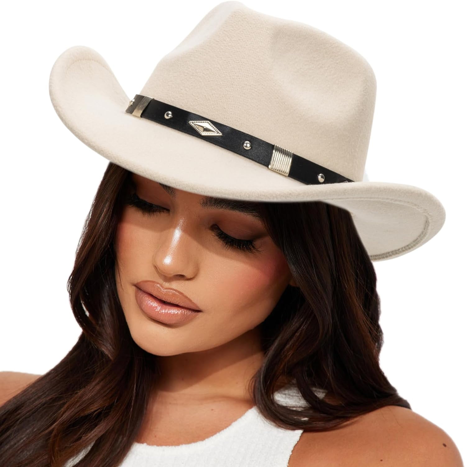 Western Outback Felt Cowboy Hat for Women Cowgirls Fedora Gus Hat Rodeo ...