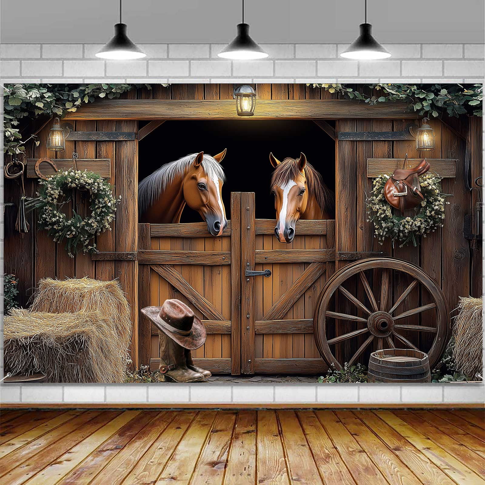 Western Party Decorations Banner Backdrop, Western Barn Decor Large ...