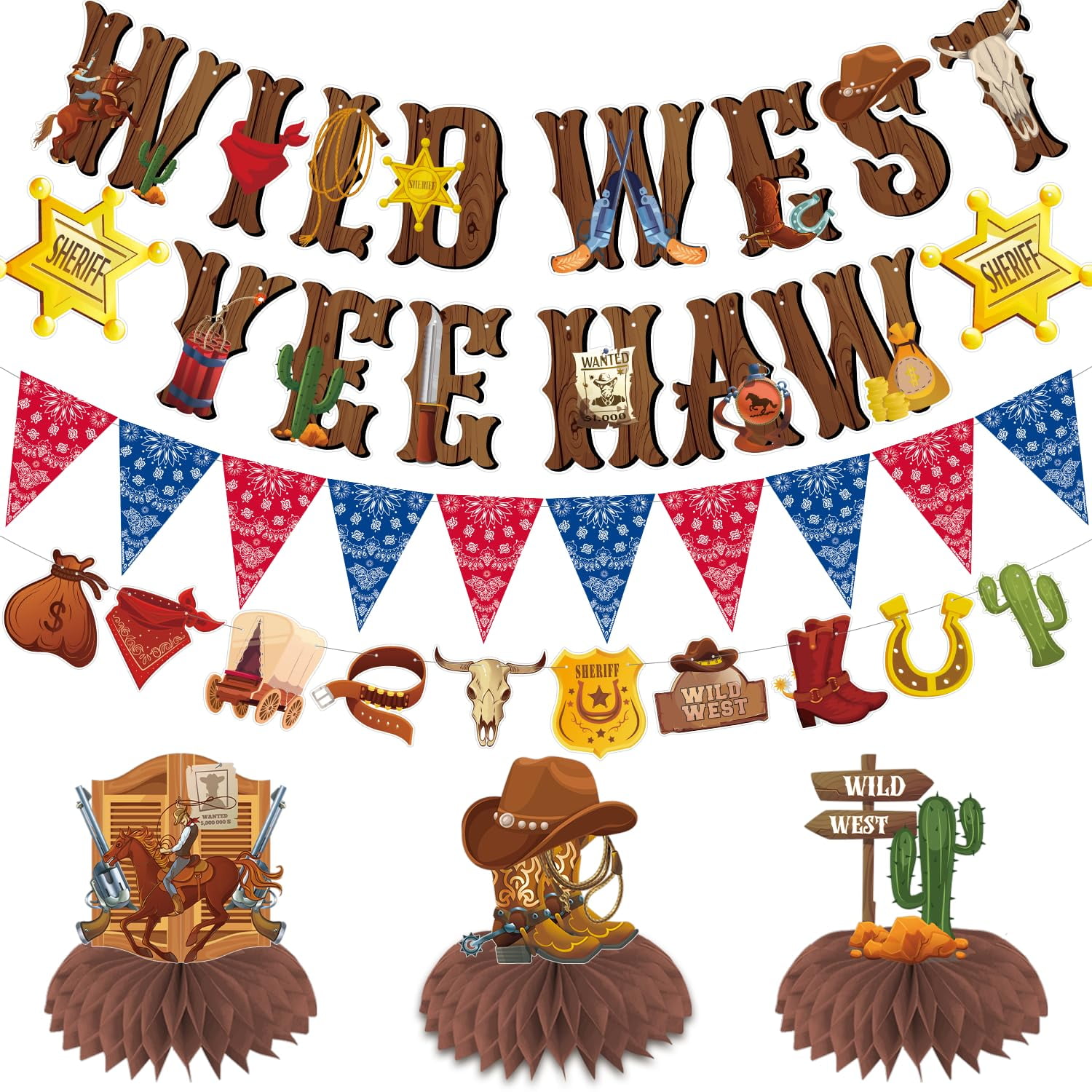 Western Party Decorations, CORNET Cowboy Birthday Party Decorations ...