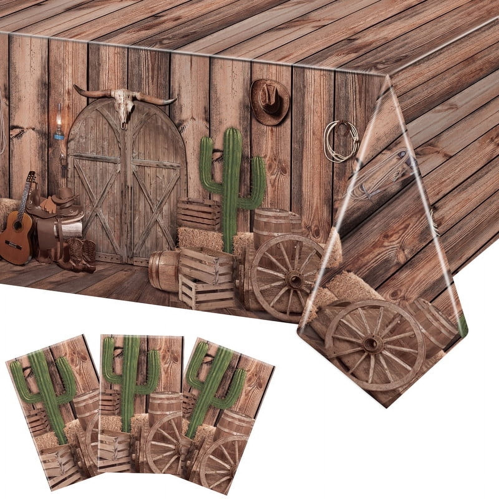 Western Party Tablecloth Western Cowboy Party Table Cover, Rustic ...