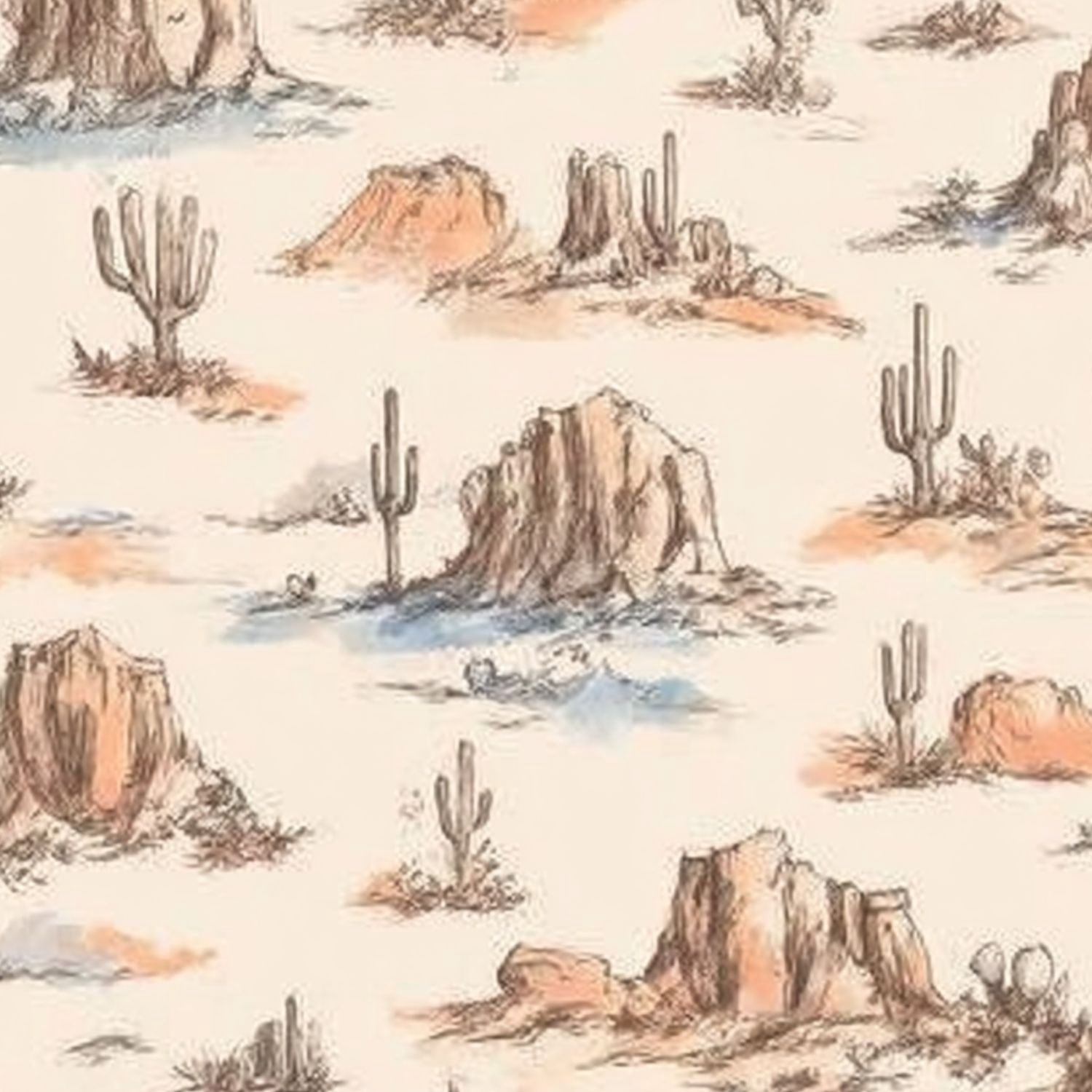 Western Peel and Stick Wallpaper 23.6in x 9.8ft Desert Landscape Rocky ...