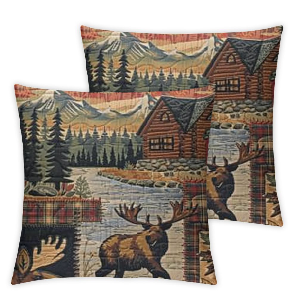 Western Pillows Cove , Rustic Wildlife Cabin Bear Deer Throw Pillows ...
