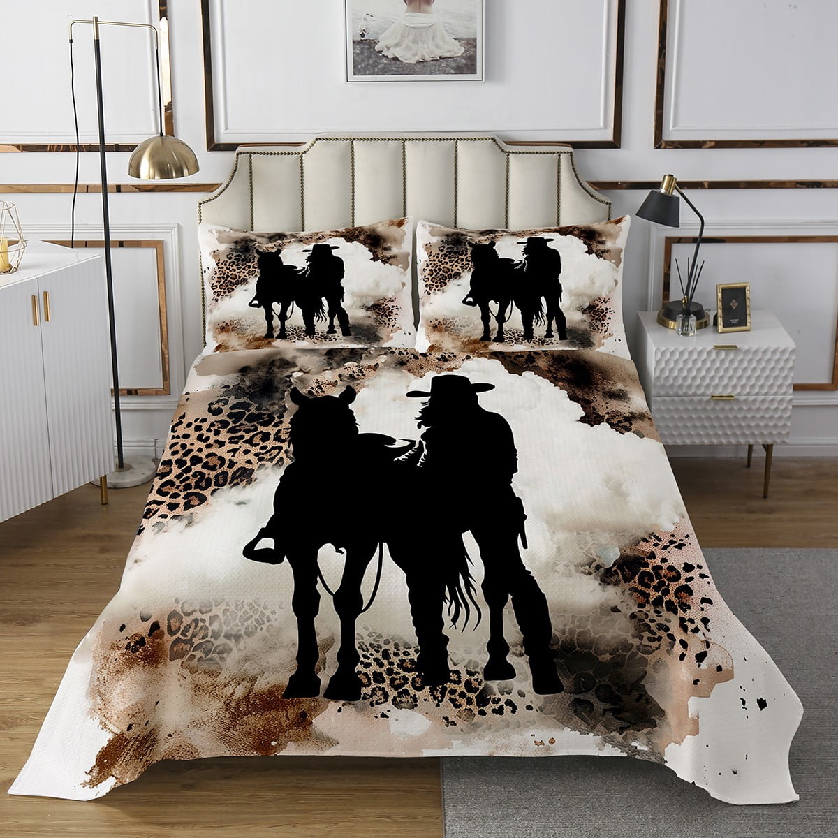 Western Queen Quilt Set Rustic Farmhouse Bedspread for CowCowBed Set ...