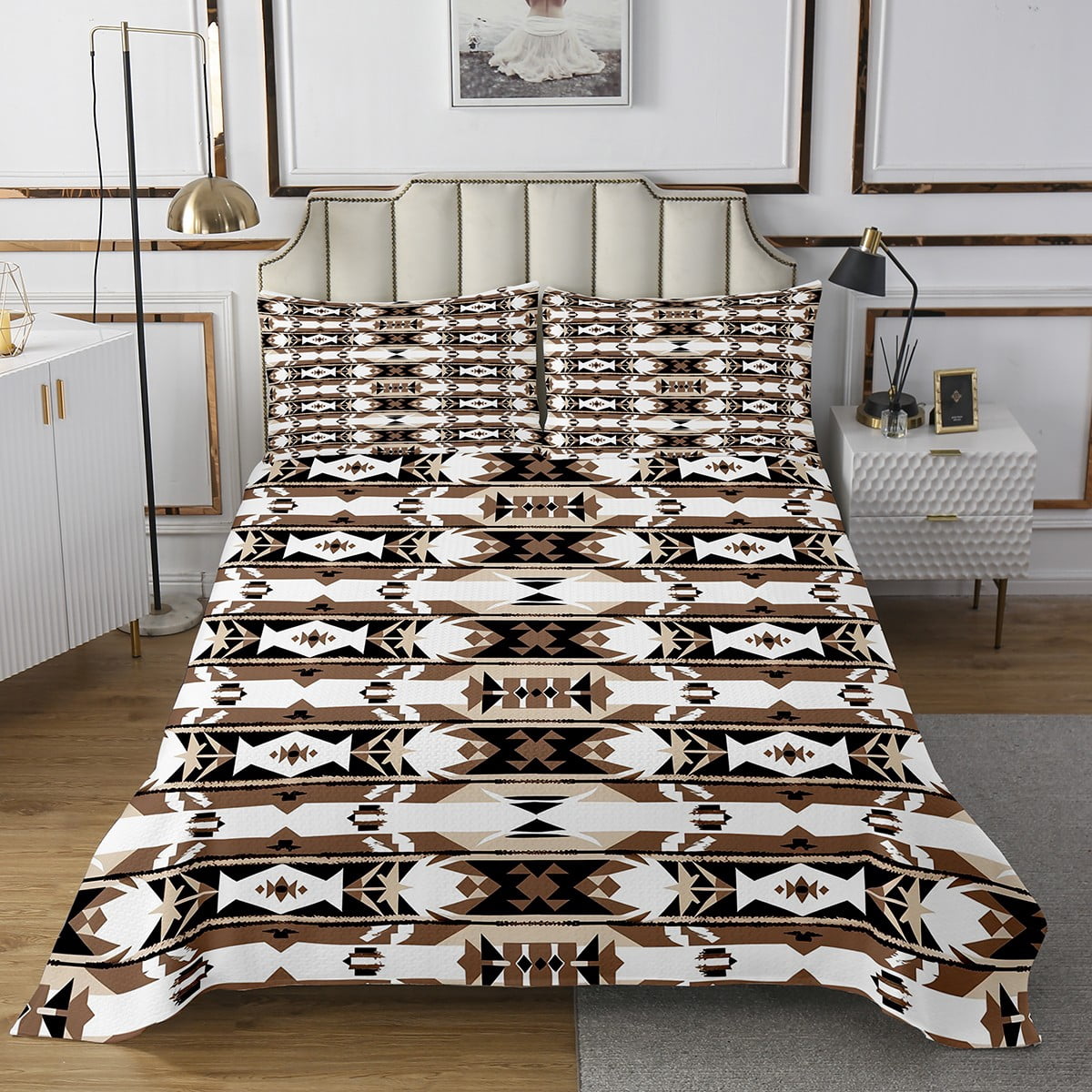 Western Quilt Set Southwestern Coverlet Set,Geometric Aztec Bedspread ...