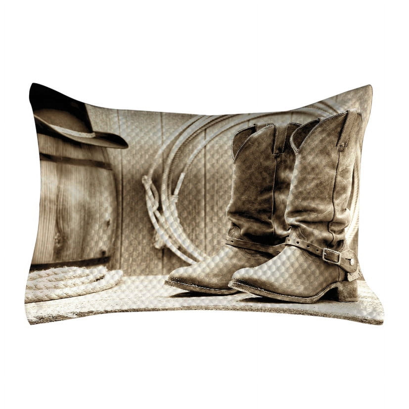 Western Quilted Pillowcover, American West Themed Photograph Focused on ...