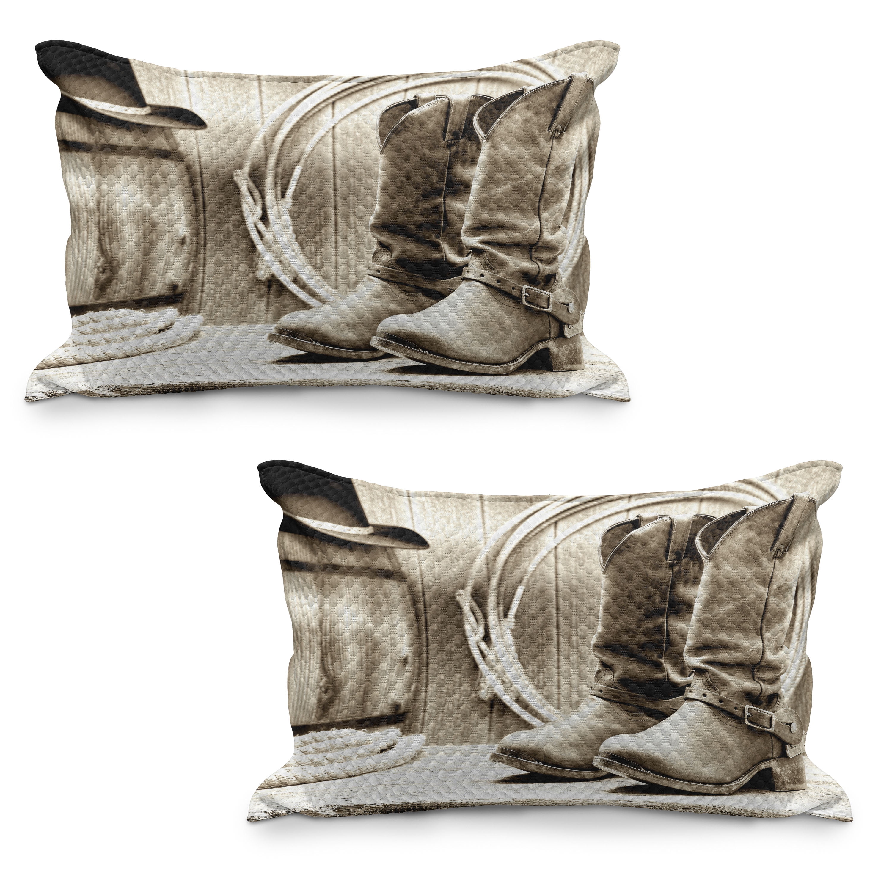 Western Quilted Pillowcover Set of 2, American West Themed Photograph ...