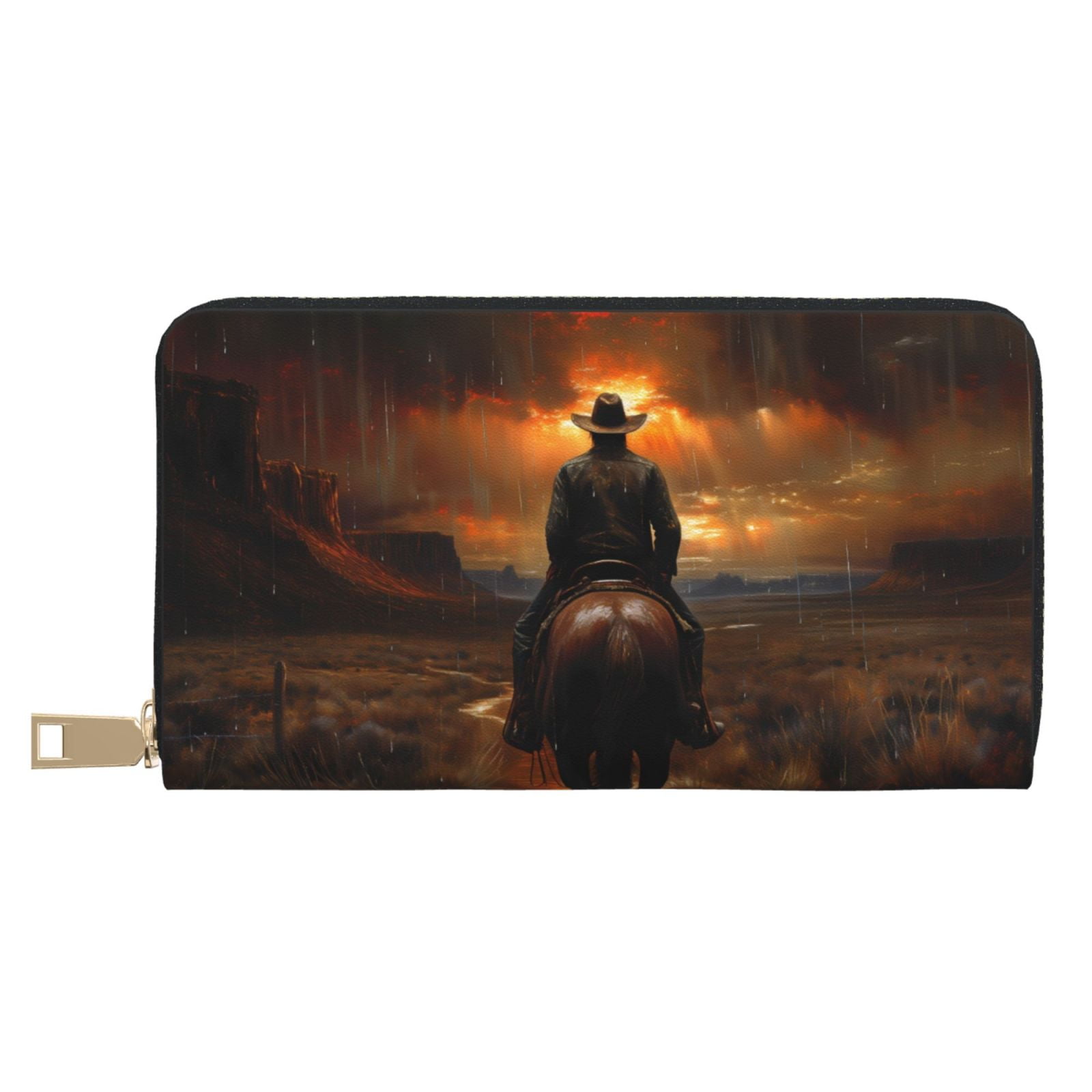 Western Rainy Desert Cowboy Wallet Women, Leather Bifold Multi Card ...