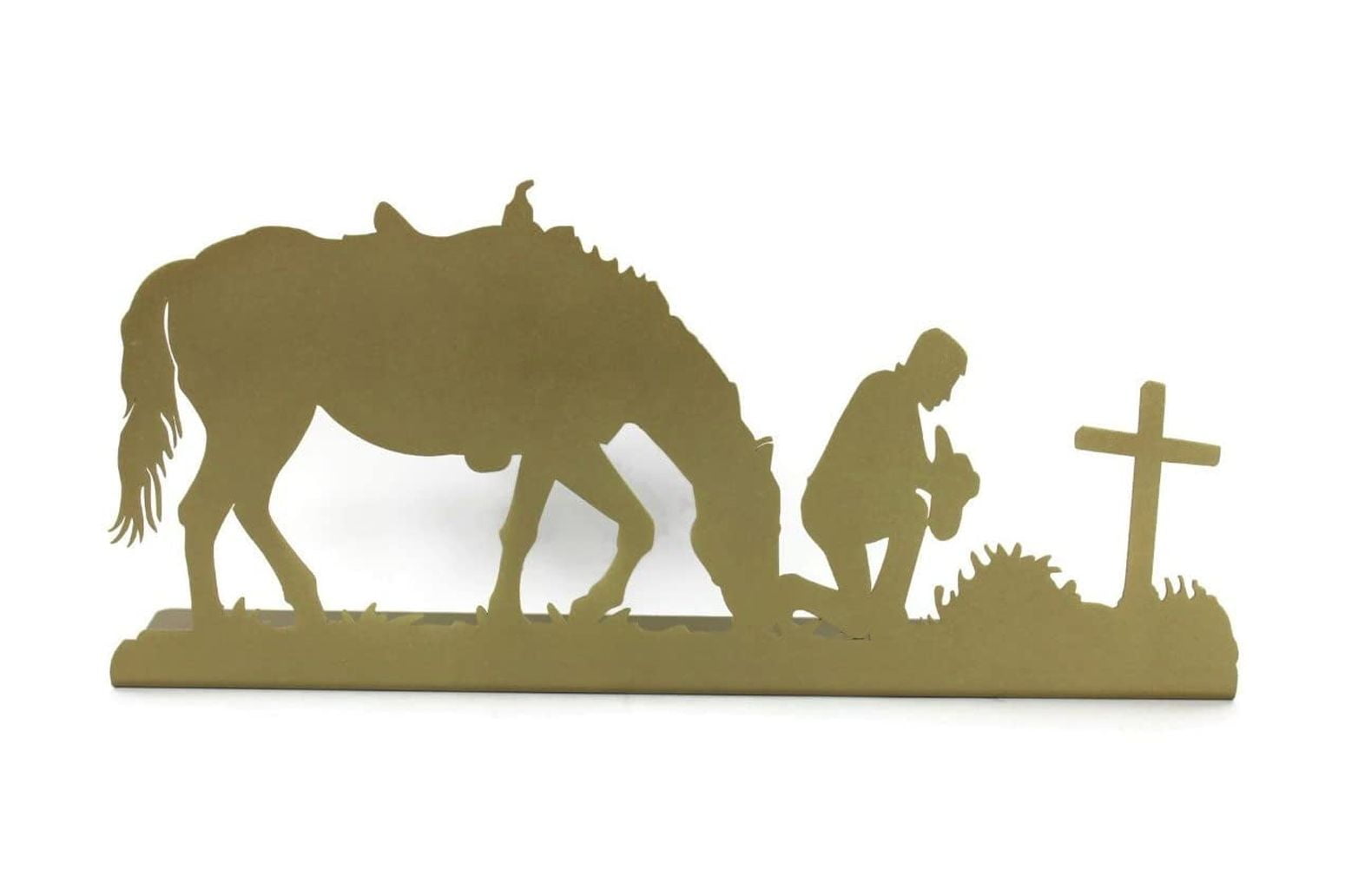 Western Ranch Farmhouse Decor Metal Tabletop Art, Handcrafted Praying ...