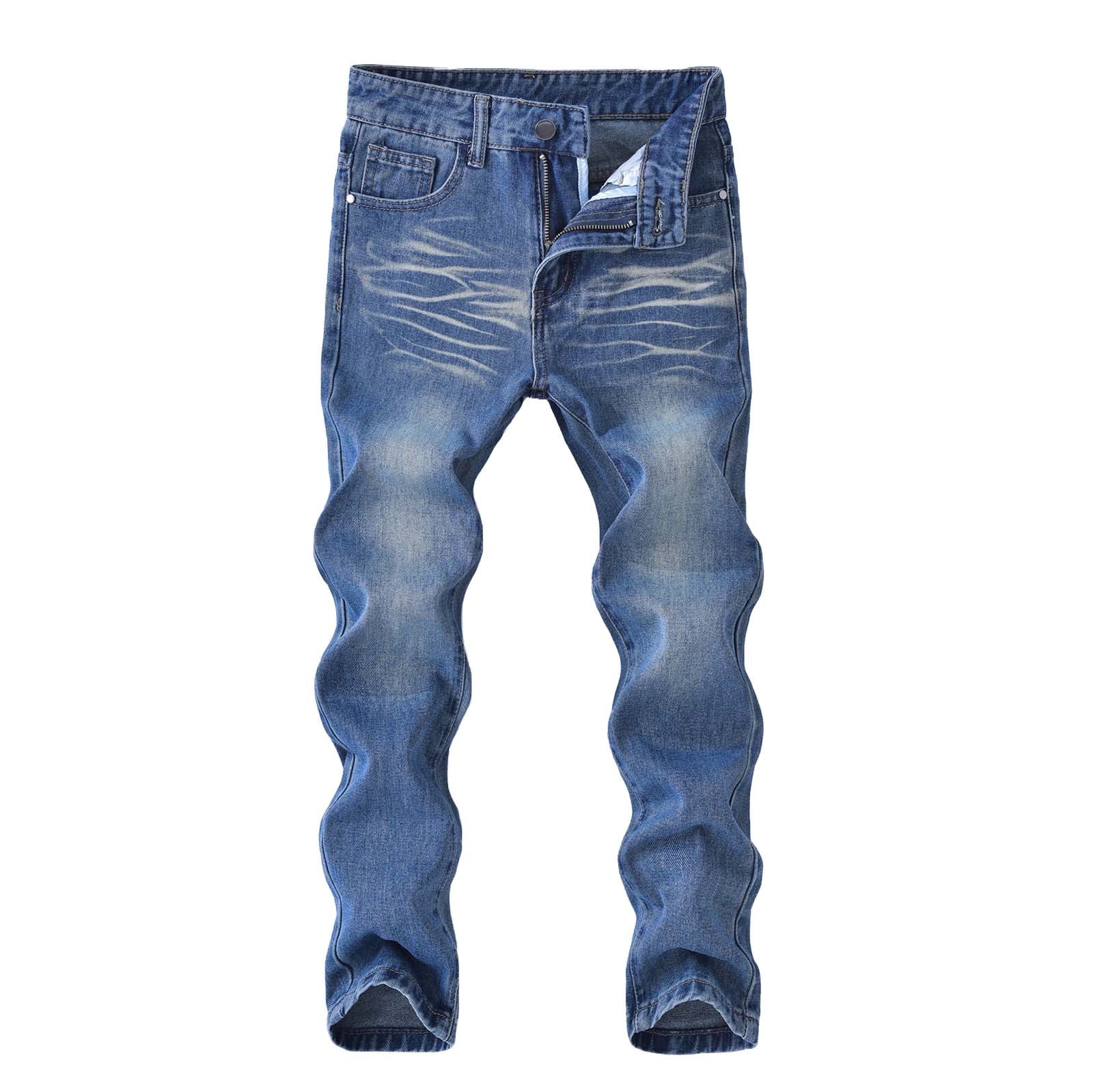 Western Ripped Straight Leg Distressed Long Leg Brunch Pants for Boys ...