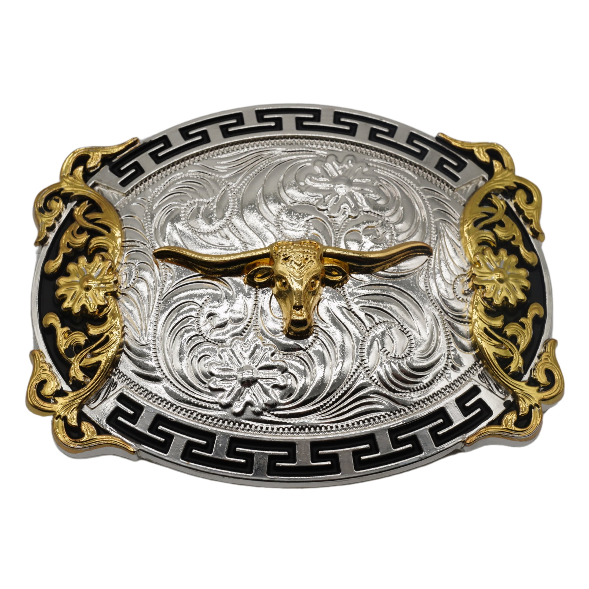 Western Rodeo Gold Theme Belt Buckle for Unisex Horsehead Masonic Texas ...