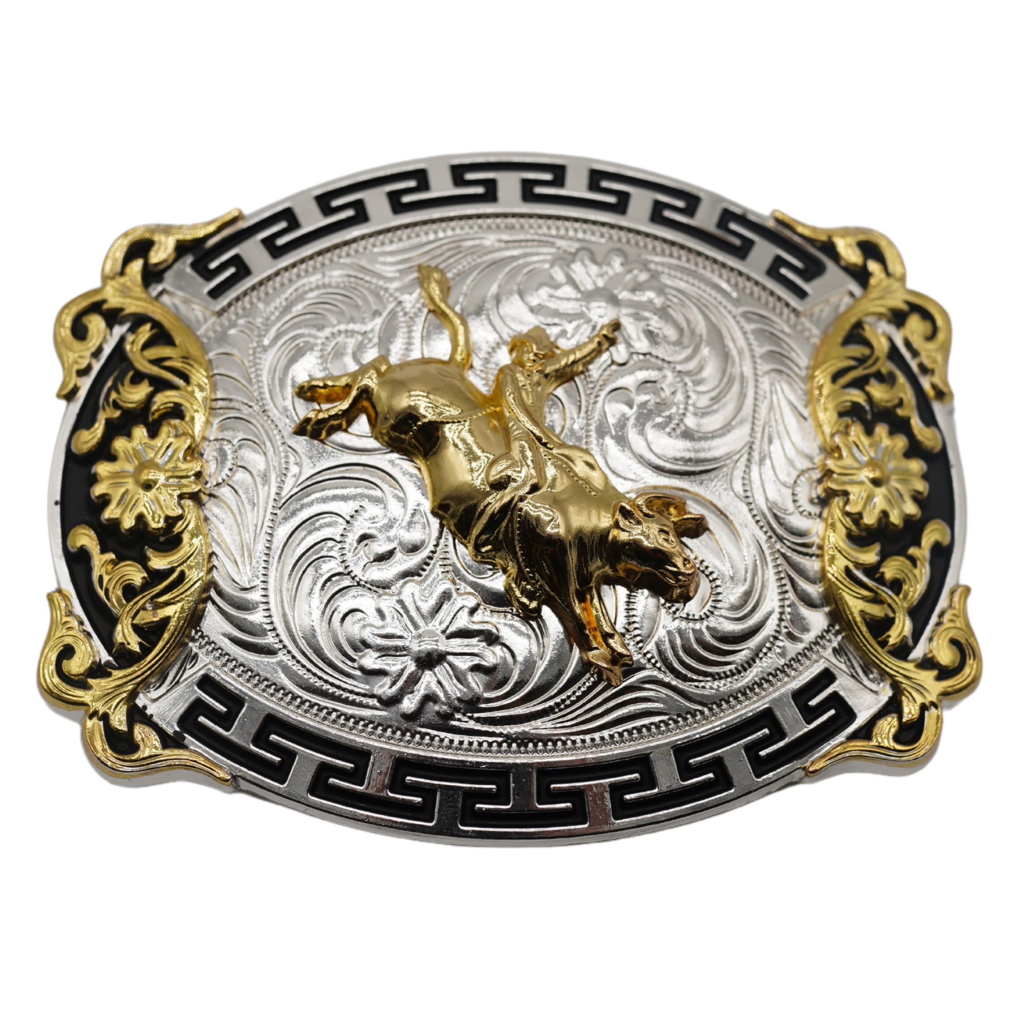 Western Rodeo Gold Theme Belt Buckle for Unisex Horsehead Masonic Texas ...