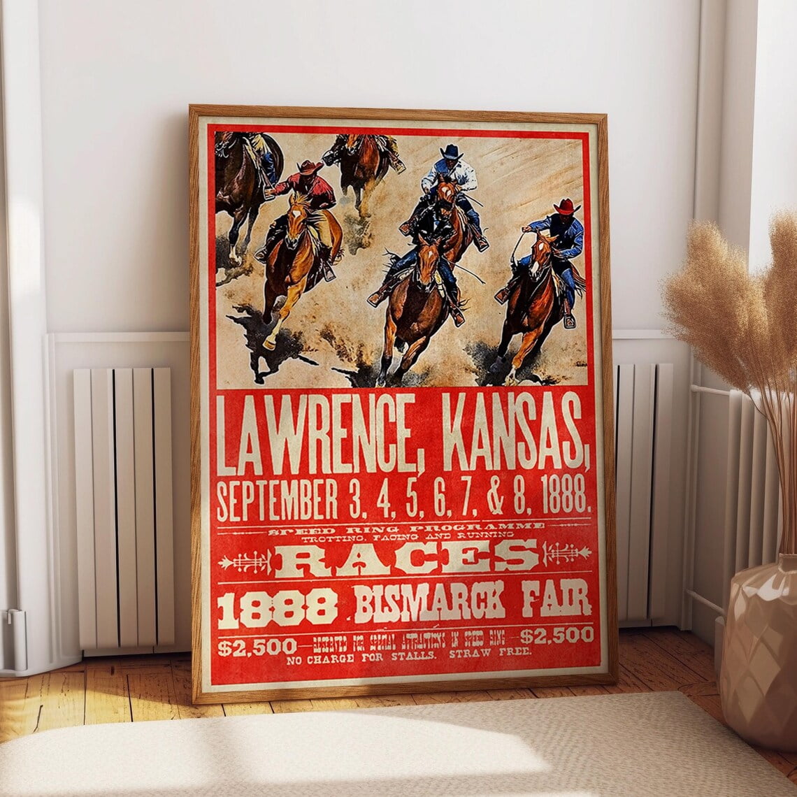 Western Rodeo - Horse Racing Poster - 1888 Bismarck Fair Wall Art ...