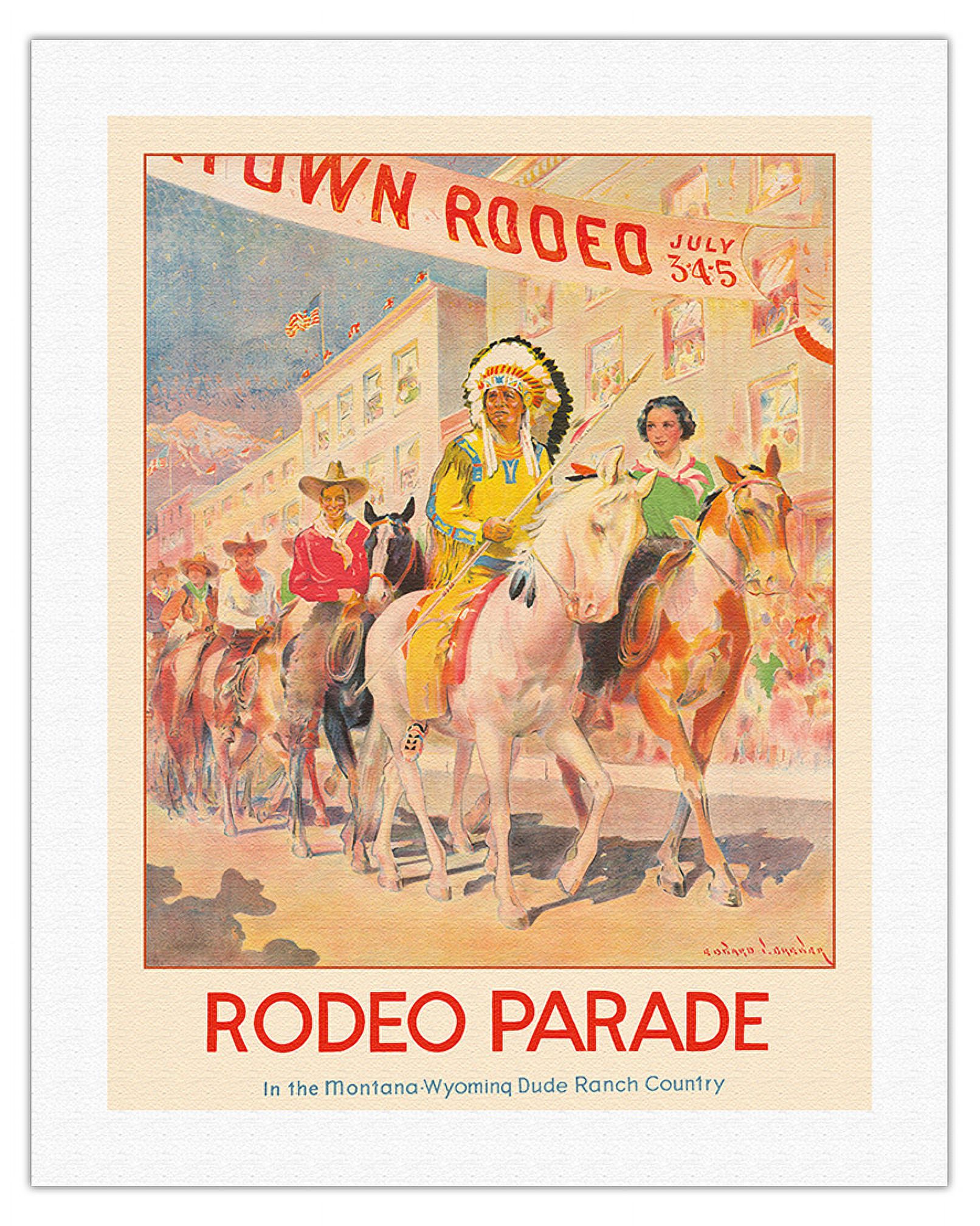 Western Rodeo Parade - Northern Pacific Railroad - Indian Chief Cowboys ...