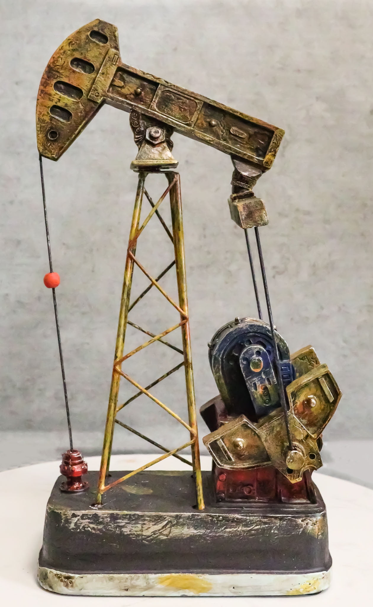Western Rustic Bronze Finish Nodding Donkey Pumpjack Oil Derrick Rig ...