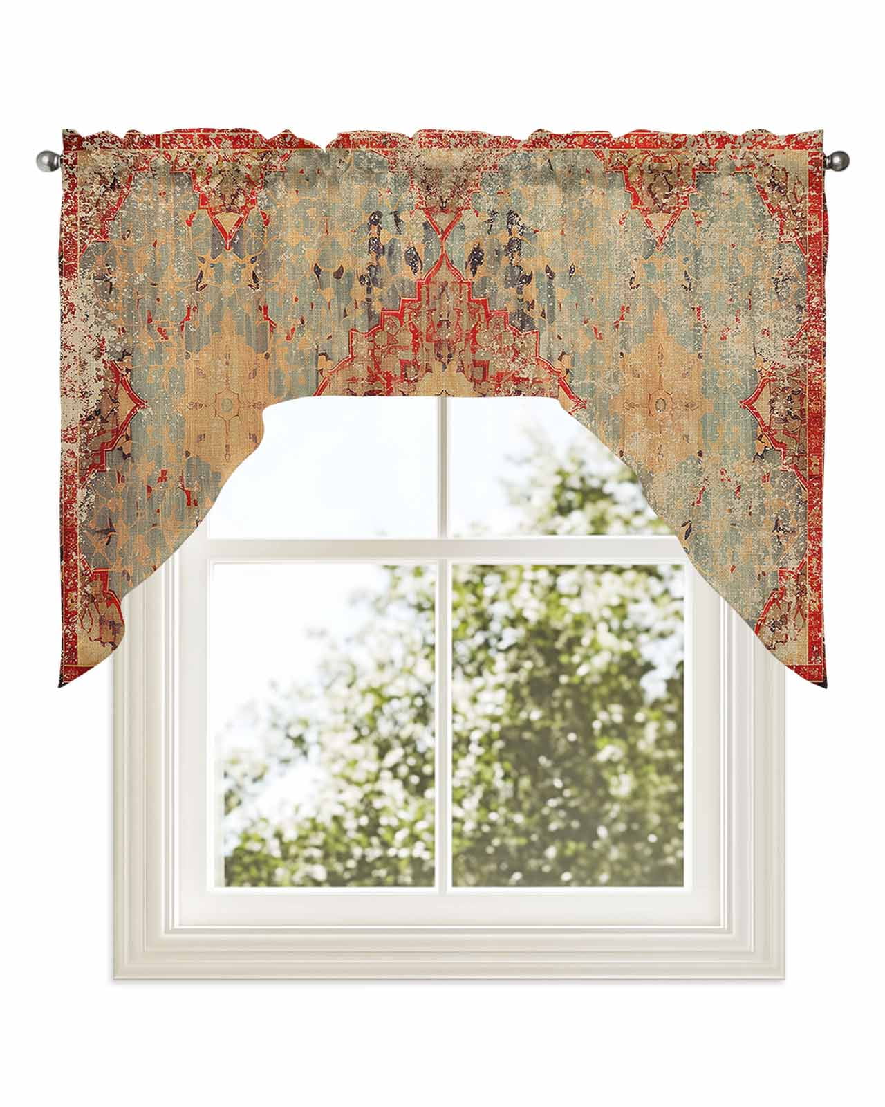 Western Rustic, Kitchen Curtains Swag Valance for Windows/Bathroom/Cafe ...