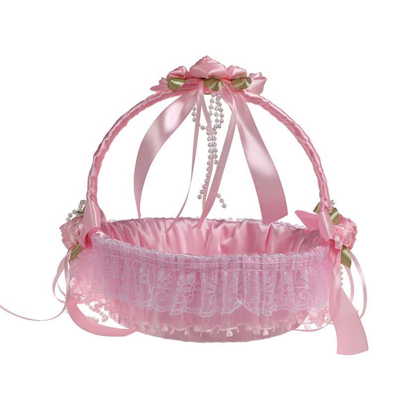 Western Rustic Petal Flower Basket Girl Basket Handmade for Wedding ...
