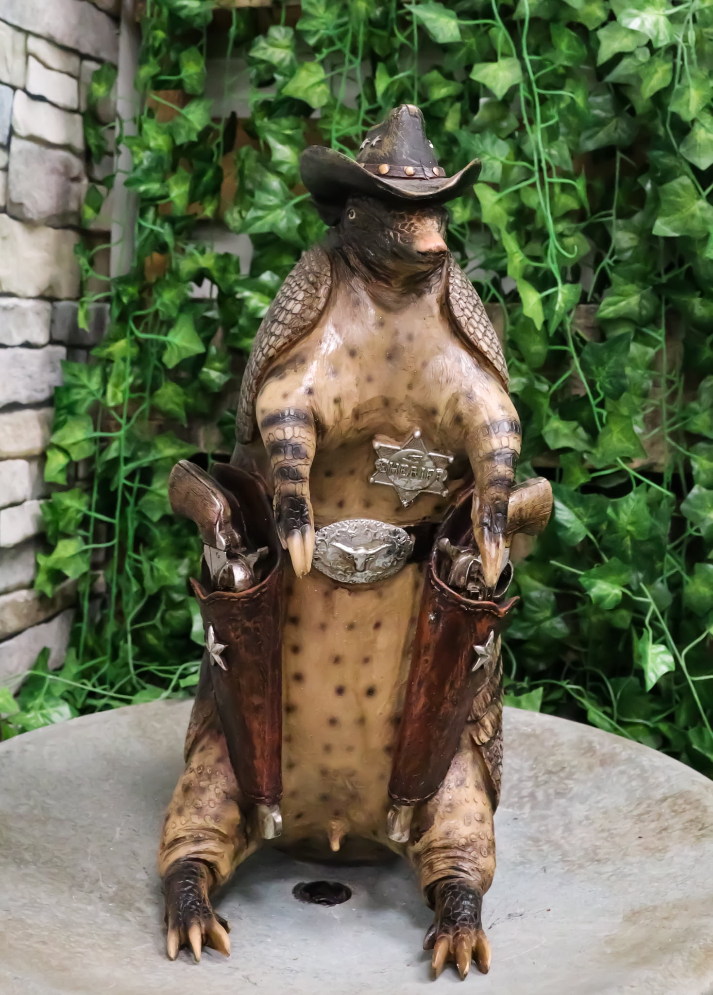 Western Rustic Texas Sherriff Cowboy Armadillo Money Piggy Coin Bank ...