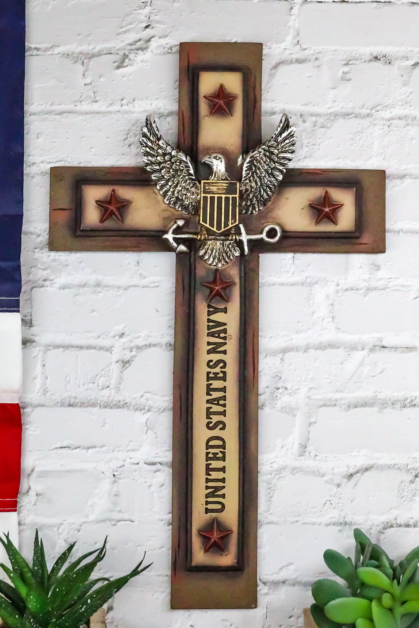 Western Rustic United States Navy with Eagle and Anchor Emblem Wall ...
