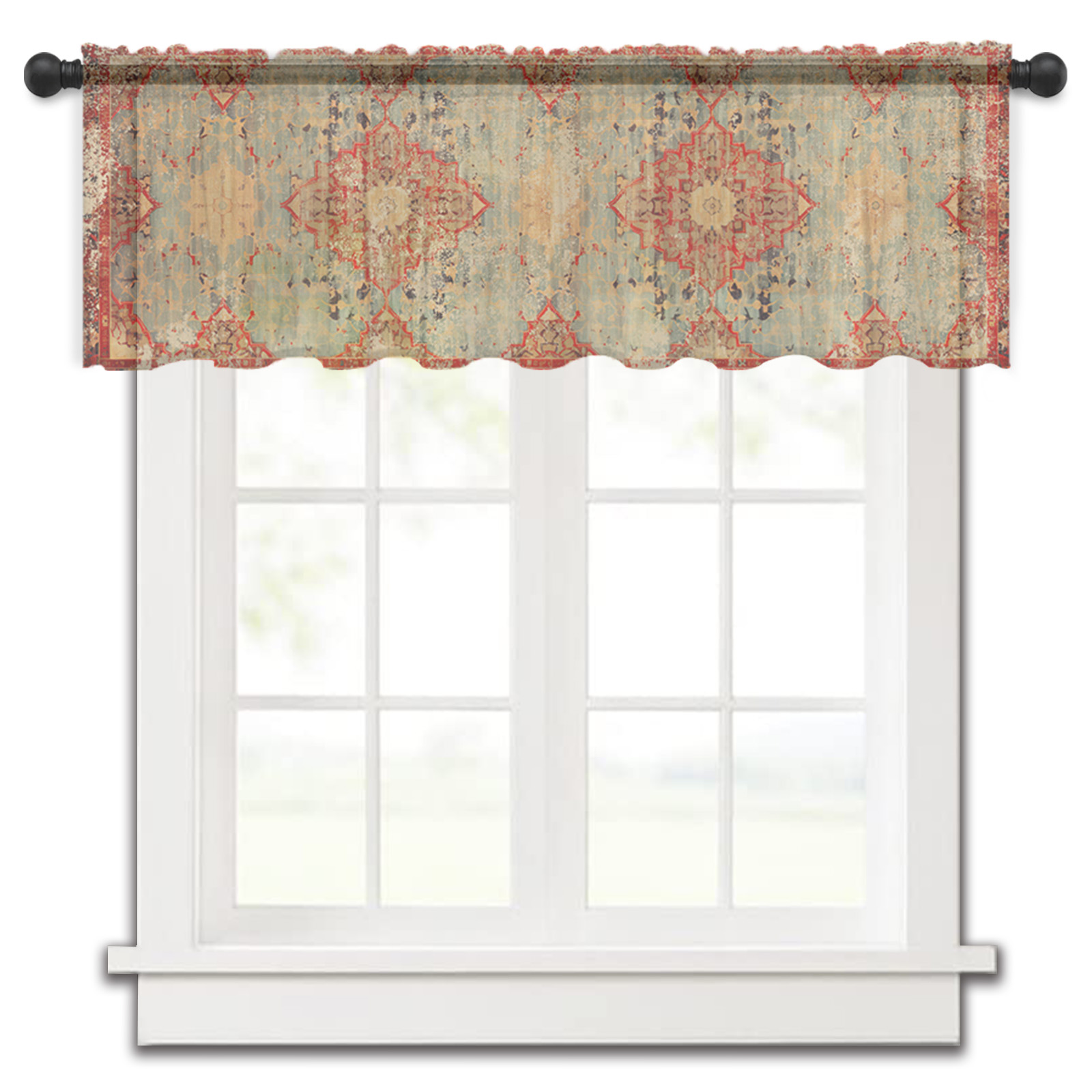 Western Rustic Valance Curtains for Kitchen/Living Room/Bathroom ...