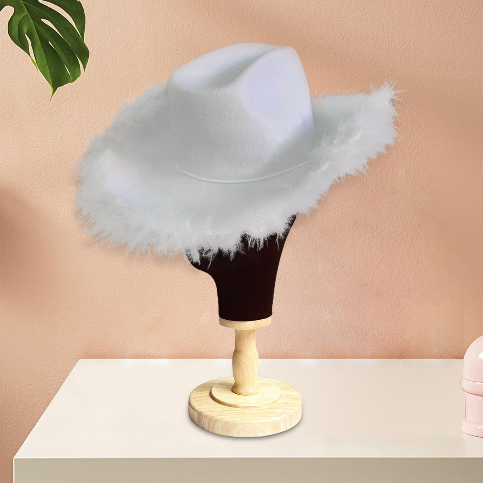 Western S Feather Cowboy Hat, Solid Color Fedora Caps, , Wide Brim for ...
