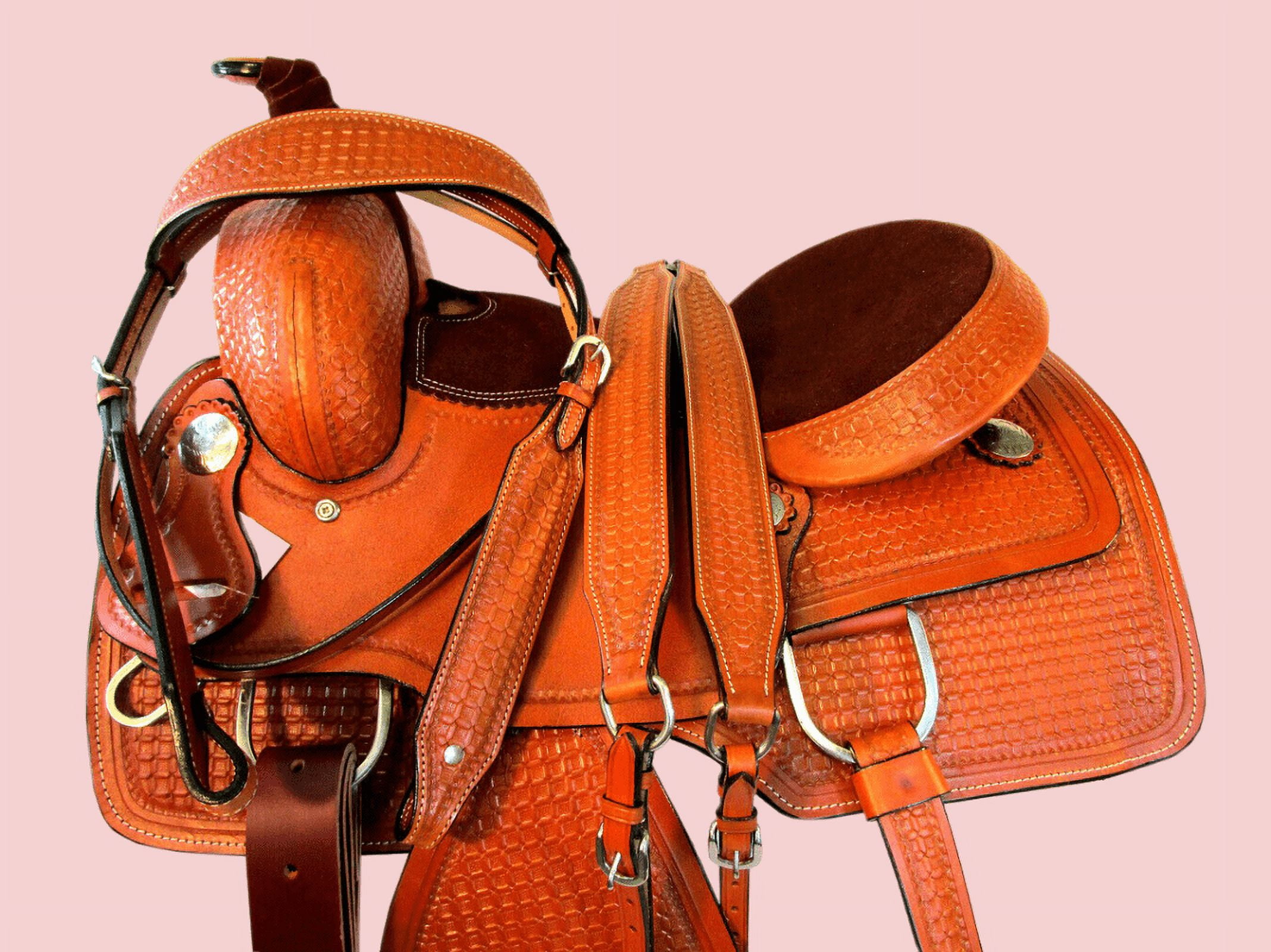 Western Saddle Barrel Racing New Leather Pleasure Trail Tack Set ...