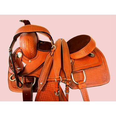 Western Trail Saddle Pleasure Floral Tooled Leather Horse Cowboy Tack ...