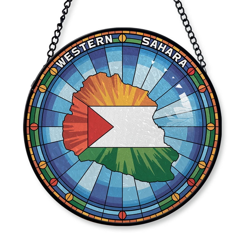 Western Sahara Travel Decor Suncatcher Stained Glass Window Hanging ...