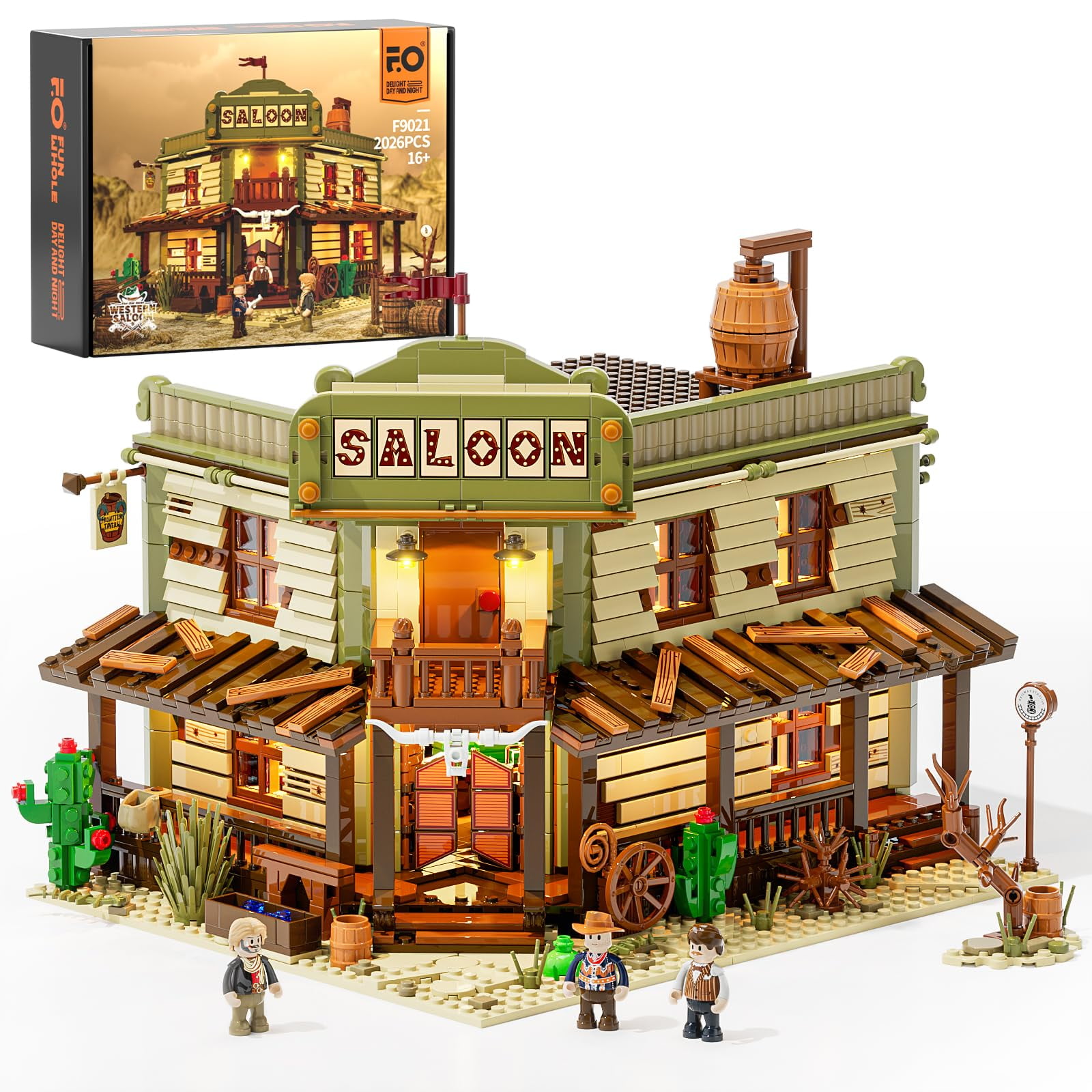Western-Saloon Lighting Building-Bricks Set - The Old West Saloon LED ...