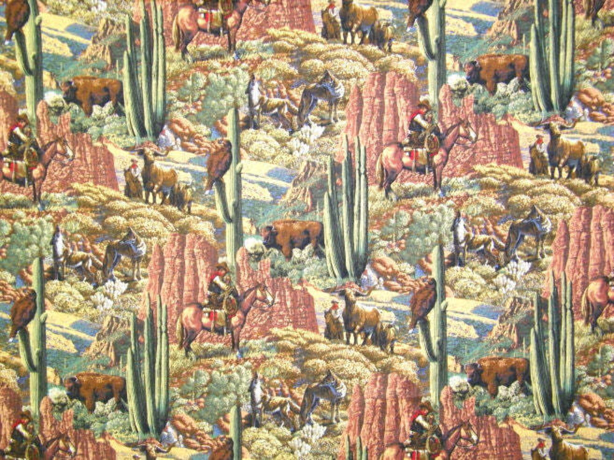 Western Scenic Landscape Cotton Fabric - Walmart.com