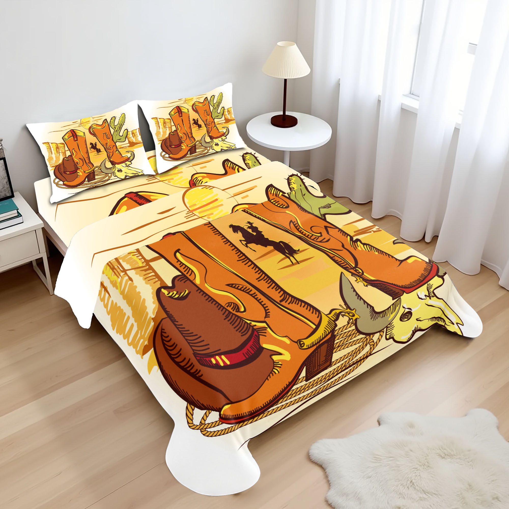 Western Sheet Set, Illustration Old Wild West Elements Shoes and Image ...