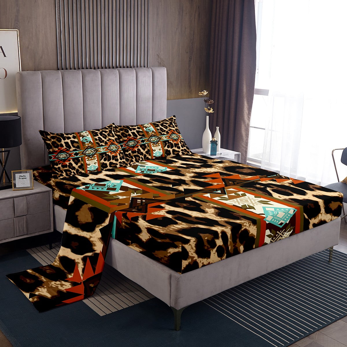 Western Sheet Set King Cheetah Print Sheets,Leopard Skin Hair Spot Bed ...