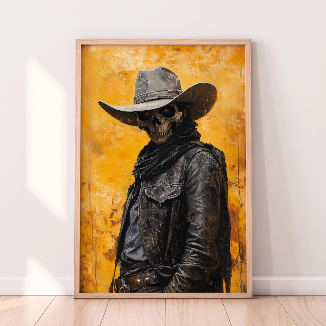 Western Skull Art - Gothic Outlaw Print, Spooky Western Wall Art ...