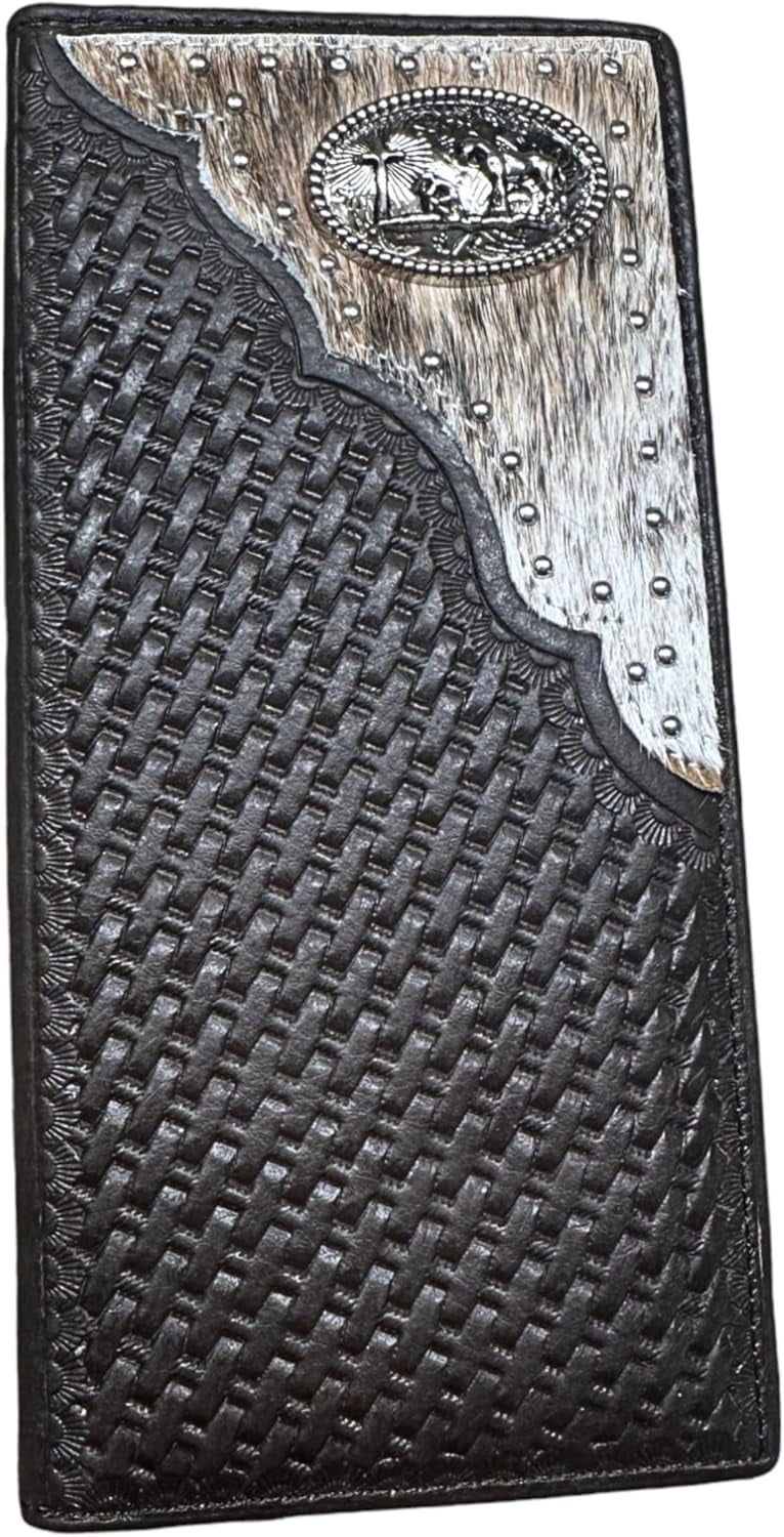 Western Stakes Mens Cowboy Praying At Cross Western Leather Long Wallet ...