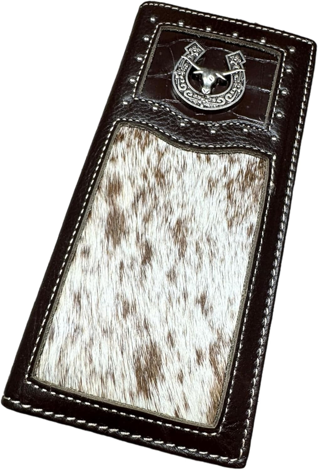 Western Stakes Mens Leather Long Wallet Horseshoe Longhorn Concho ...