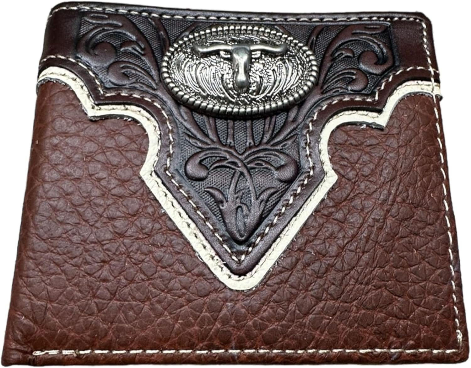 Western Stakes Mens Wallet Floral Longhorn Concho Tooled Cowboy Western ...