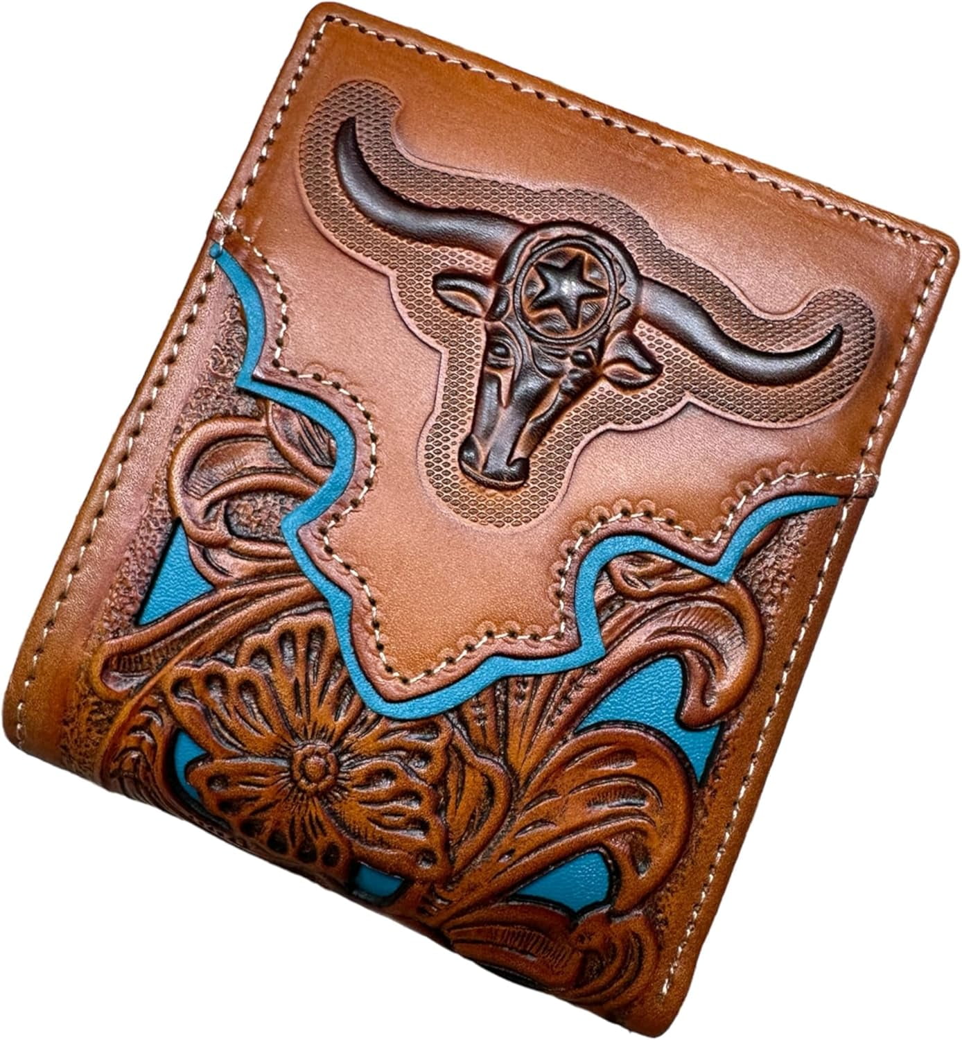 Western Stakes Mens Wallet Floral Longhorn Embossed Cowboy Western ...