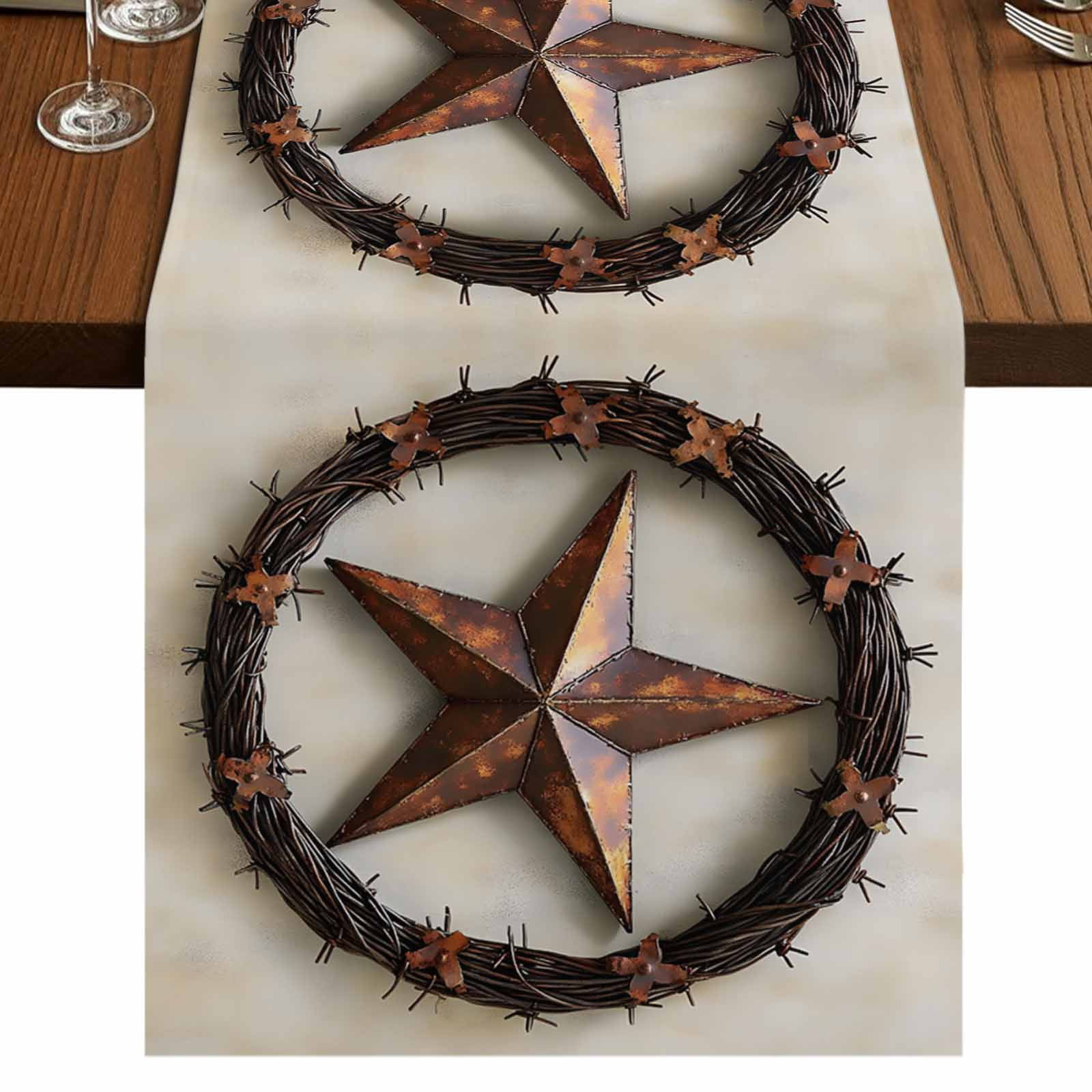 Western Star Brown 70 Inch Table Runner, Country Farmhouse Retro ...