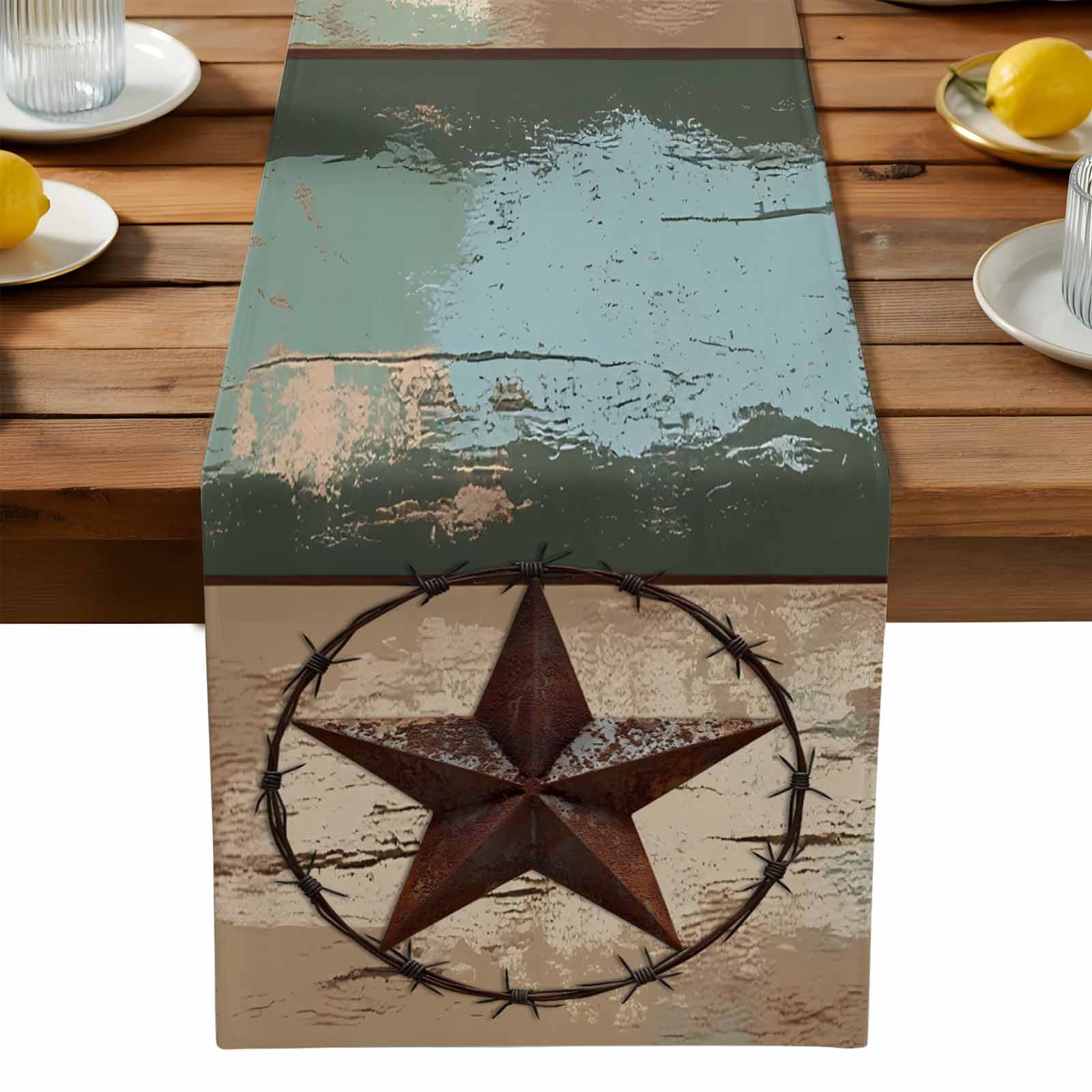 Western Star Farm Wood Board Table Runners 13x70 Inches Long Linen ...