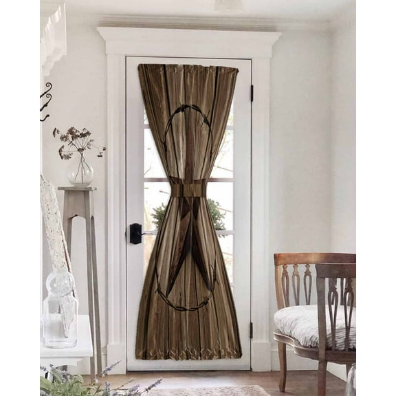Dark Sage Green Brown Blackout Curtains, French Door Curtains for Door ...