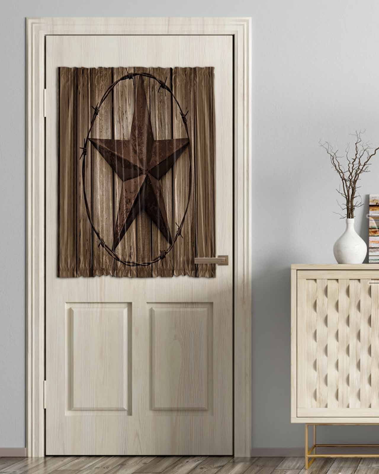 Western Star Retro Blackout Door Curtains for French, Glass,Front, Back ...