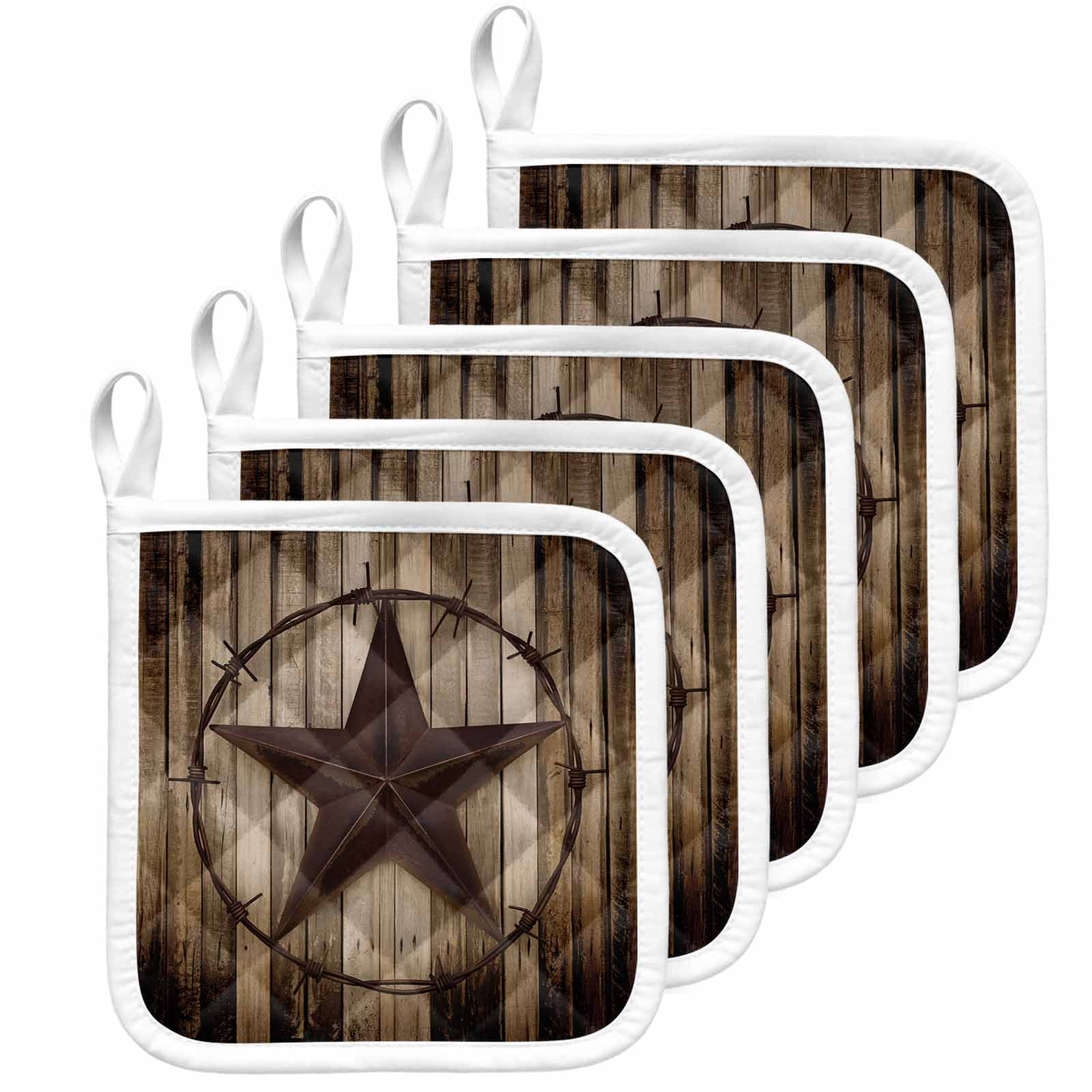 Western Star Retro Pot Holders for Kitchen Heatproof Potholder, 5 Pack ...