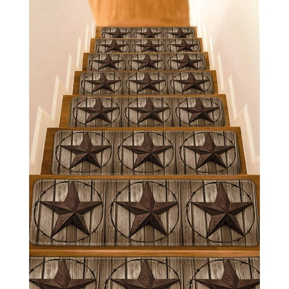 Christmas Winter Stair Treads for Wooden Steps Indoor Runner Rug Carpet ...